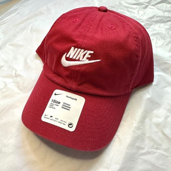 Nike | Accessories | New Nike Mens Red Cotton Cap Swoosh Drifit Classic ...